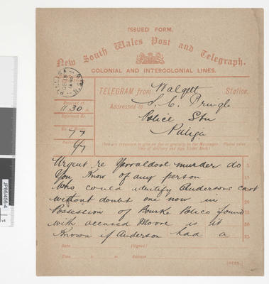 Telegram - Museums of History NSW