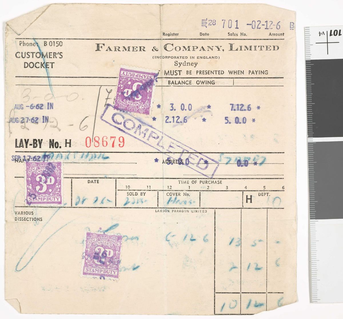 Receipt - Museums of History NSW